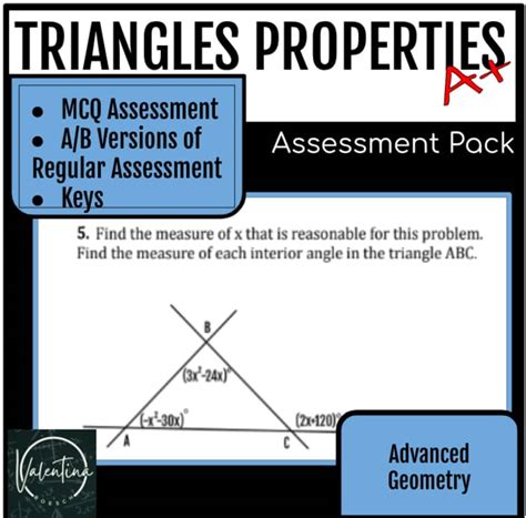 Triangle Properties Assessment Pack By Valentina Boesch Tpt
