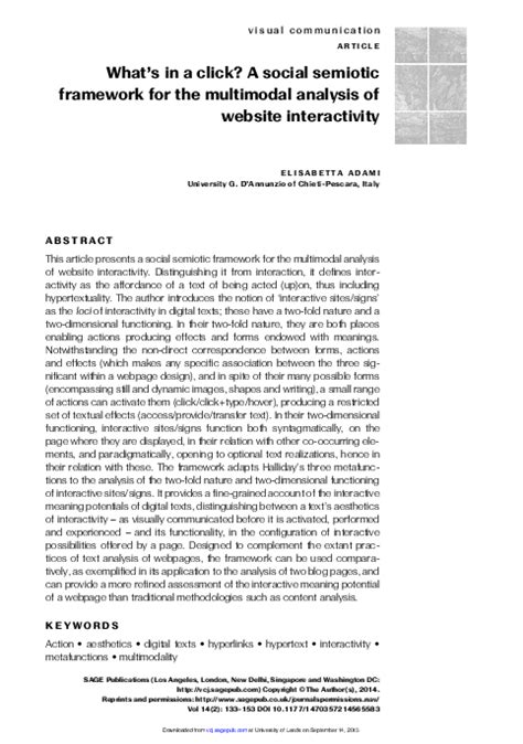 Pdf What S In A Click A Social Semiotic Framework For The Multimodal