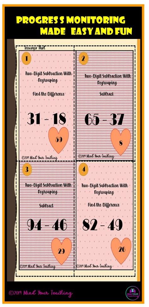 Special Education Progress Monitoring Two Digit Subtraction With