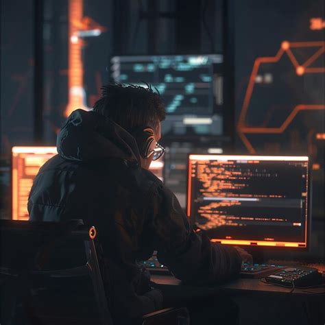 Ethical Hacker Performing Penetration Testing Premium Ai Generated Image