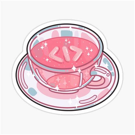 Kawaii Coding Tea Cup Pink Sticker By Thecodedose Redbubble Kawaii Coding Tea Cup Pink Sticker By Thecodedose Redbubble