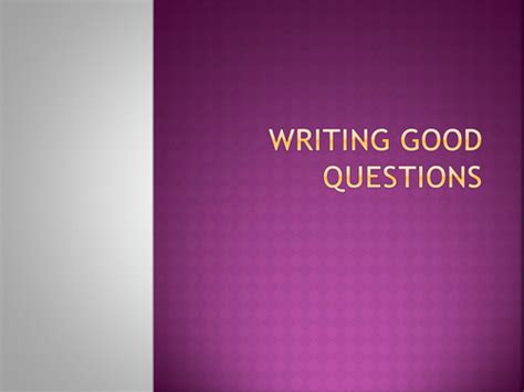 writing good questions teaching resources