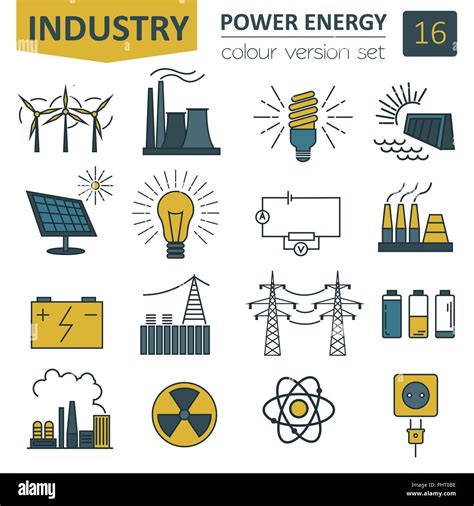 Power Energy Icon Set Colour Version Design Vector Illustration Stock Vector Image And Art Alamy