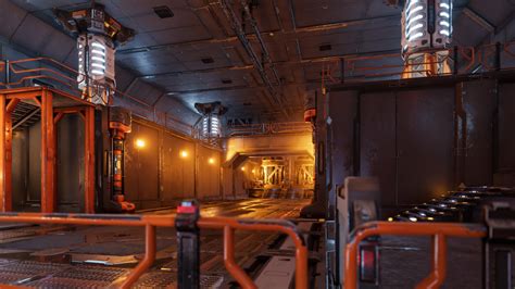 Sci Fi Modular Interior Space Station