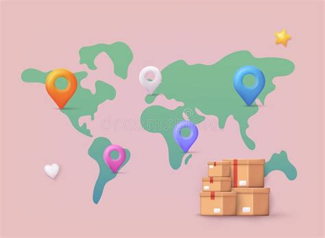 World Wide Delivery Map With Delivery Tracking Gps Navigator Pointer