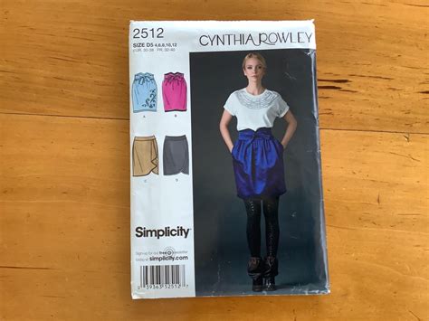 Cynthia Rowlet Simplicity 2512 Pattern Uncut Size4 12 Etsy