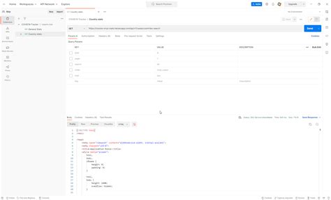 application postman hangs after running request and clicking preview