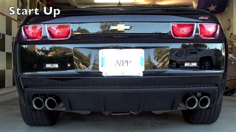 Camaro SS - Stock vs. Open NPP Exhaust - YouTube