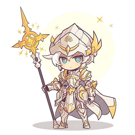 Paladin Cleric With A Silver And White Armor Male Young Adul Character