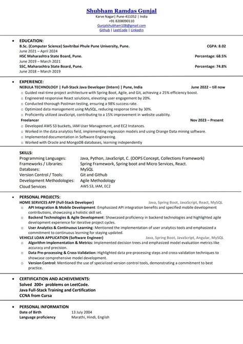 Shubham Gunjal On Linkedin Opentowork Fullstackdeveloper Springboot React Aws Java Jobseeker