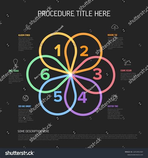 Vector Dark Progress Six Steps Template Stock Vector Royalty Free