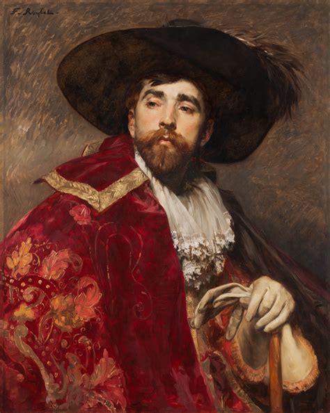 Ferdinand Roybet 1840 1920 Gentleman With A Red Cape Ref 102217