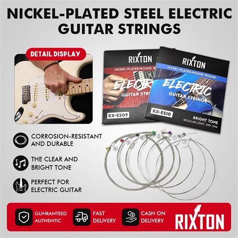 Rixton Electric Guitar Strings Regular Top 10 46 Strings Suitable Both