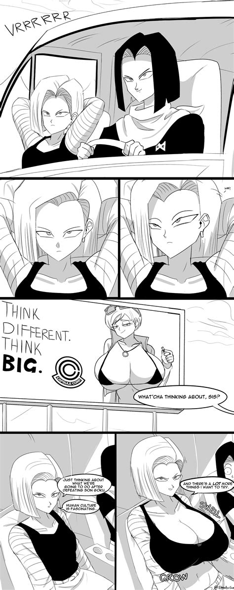Rule 34 Alternate Breast Size Android 17 Android 18 Areola Bulge Areolae Bikini Billboard