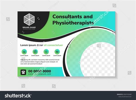 Wave Horizontal Flyer Template Design Headline Stock Vector Royalty