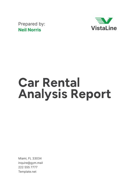 Free Car Rental Analysis Report Template To Edit Online