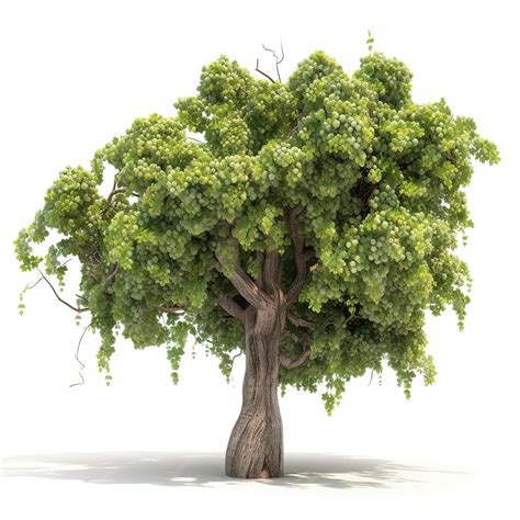 Un árbol Con Un Tronco Grueso Y Hojas Foto Premium