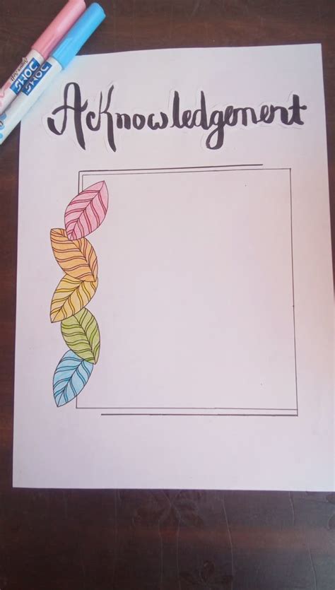 Acknowledgement For Project File Creative Idea In 2025 Bond Paper