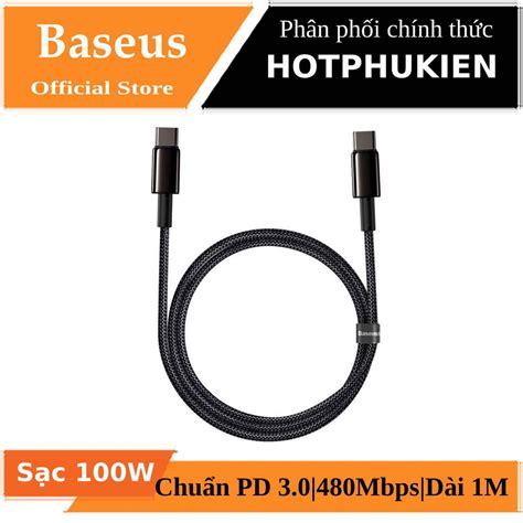 Dây Cáp Sạc Nhanh 100w Chuẩn Pd 3 0 Type C To Type C Qc 3 0 Hiệu Baseus