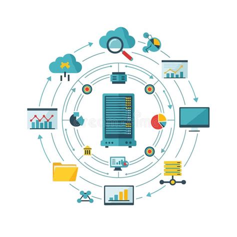 Vector Art Of Data Management System With Cloud Computing Database