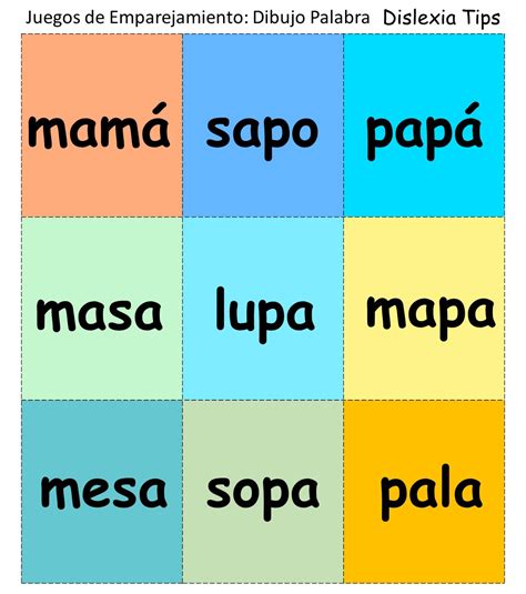 Juegos De Palabras Visuales Para Niños Juego De Memoria De Palabras E