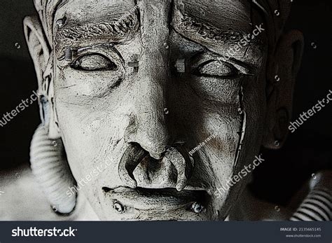 Illustration White Statue Neoclassical Male Face Stock Illustration