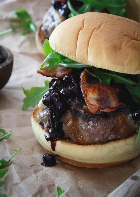 Brie Burger Blueberry Bbq Brie Burger With Bacon