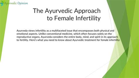 Ppt Ayurvedic Treatment For Female Infertility Powerpoint