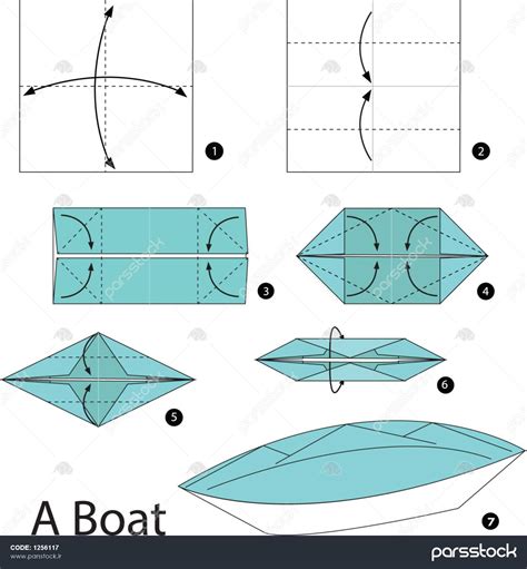 آموزش گام به گام ساخت اوریگامی قایق 1256117