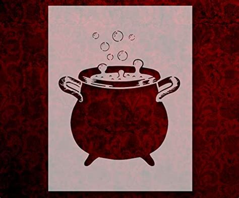 Halloween Witch Cauldron Stencil Template Reusable 85 X 11