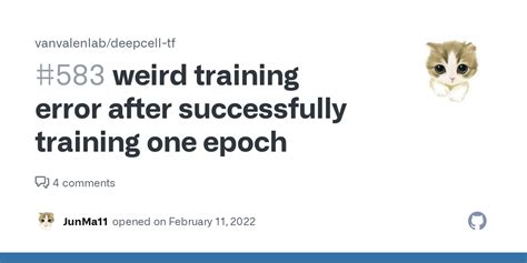 weird training error after successfully training one epoch · issue 583