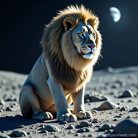 Dead Lion On The Moon Stable Diffusion Online
