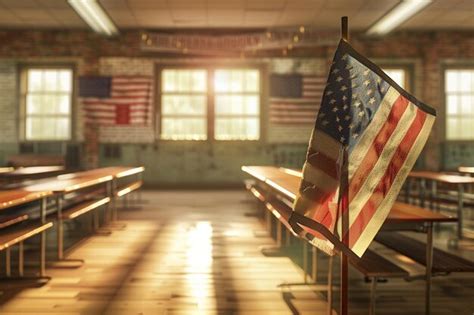 Premium Photo American Flag In A Classroom Lesson
