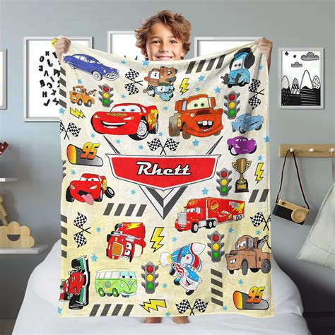 Personalized Cars Blanket Custom Name Cars Movie Fleece Blanket