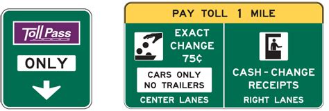 Toll Facility And Toll Plaza Guide Signs — General Upcodes