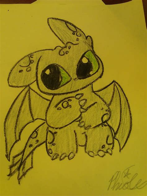 Chibi Toothless Drawing By Pheobedespo On Deviantart