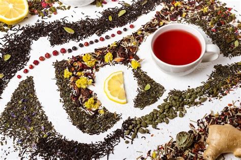 Premium Photo The Word Tea Made From Different Variety Of Tea Tea Concept