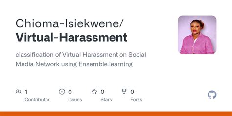 Github Chioma Isiekwenevirtual Harassment Classification Of Virtual