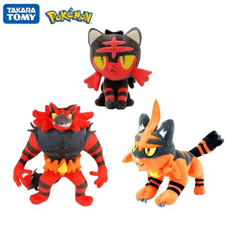 Pokemon Plush Litten Torracat Incineroar Stuffed Toy Fire Cat Pokémon Anime Plush Pillow Kawaii