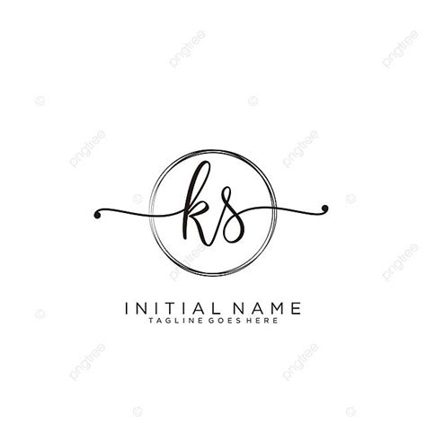 Vector Template Of A Circle With Ks Initials In Handwritten Logo Vector