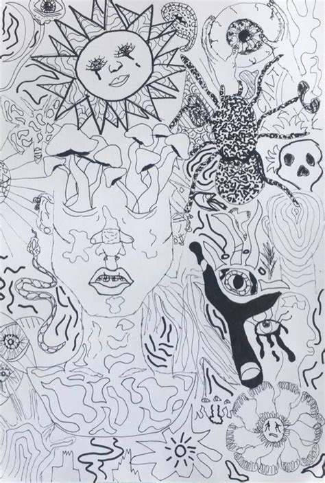 Trippy Things To Draw Black And White