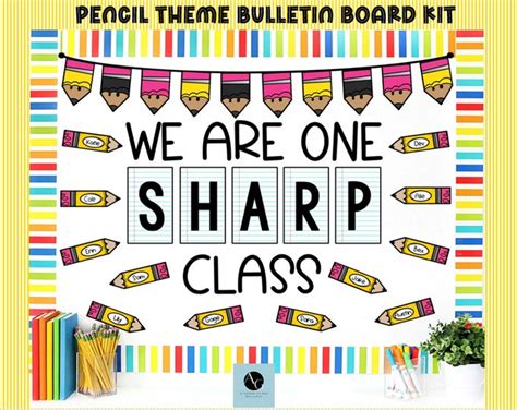 We Are One Sharp Class Pencil Theme Bulletin Board Kit Back To School