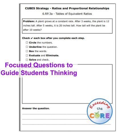 Cubes Word Problems Strategy Grade 6 Ratios And Proportional
