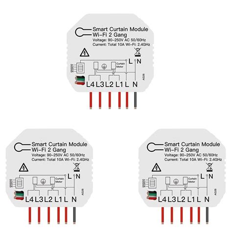 3x Tuya Smart Wifi 2 Gang Double Curtain Blind Switch Module Roller