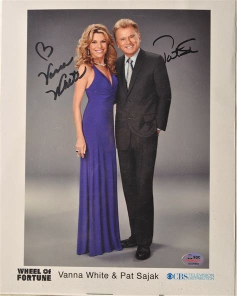 Vanna White And Pat Sajak Signed Photo Wheel Of Fortune Wcoa Etsy