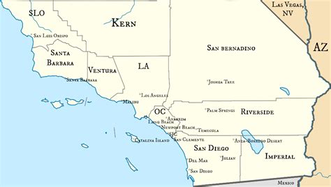 Southern California Beach Cities Map Explore Central Coast California