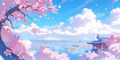 Anime Cherry Blossom Wallpaper Anime Wallpapers Sakura Sky Scenery