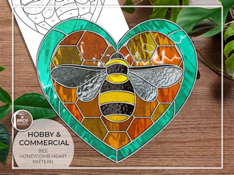 Honey Bee Stained Glass Pattern