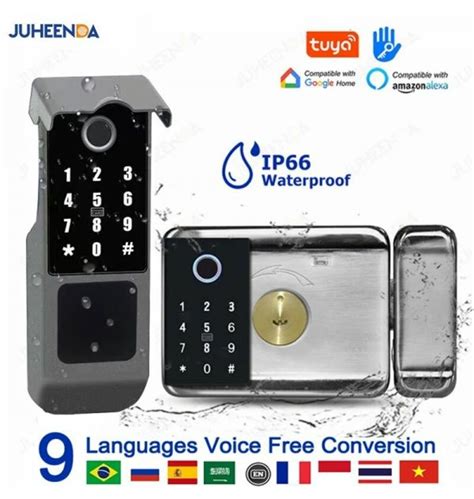 방수 투야 스마트 잠금 장치 와이파이 양면 지문 야외 게이트 디지털 비밀번호 원격 앱 가정용 전자 림 장 티몬