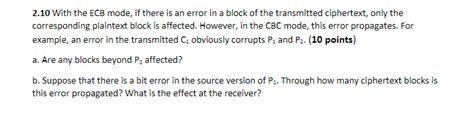 Solved 210 With The Ecb Mode If There Is An Error In A